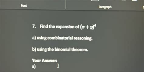 Font Paragraph 7 Find The Expansion Of X Y 4 StudyX