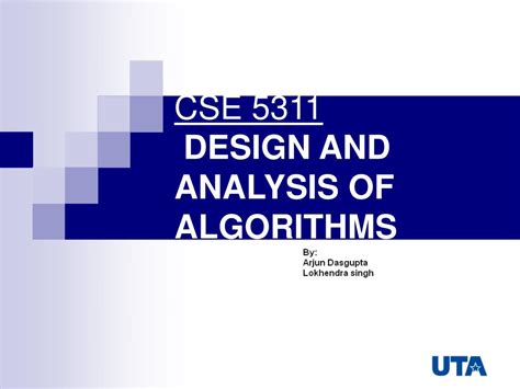 Ppt Cse 5311 Design And Analysis Of Algorithms Powerpoint