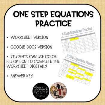 1 Step Equations Digital By Courtney Evans TPT