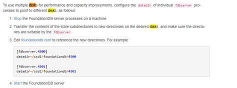 fdbserver how to use multi disk for big data using foundationdb