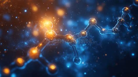 Stunning Molecular Structure Representation In Vibrant Colors Stock