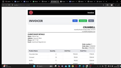 Built A Fully Responsive Invoice With React And Tailwind Manish Raj