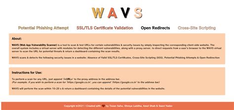 Github Tezansahuwavs Wavs Web App Vulnerability Scanner Cs416