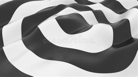 Abstract 3d Animation Seamless Background Of Realistic Waving White Fabric With Black Circle