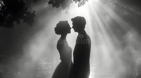 A Fantasy Scene Of The Moment Before A Couple In Love Kisses The