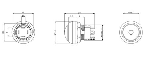 Filn Panel Push Button 12mm Plastic Push Button Switch With Light