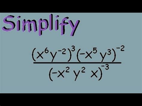 Simplify Expression With Integer Exponents Example YouTube