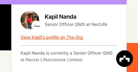 Kapil Nanda Senior Officer Qms At Neclife The Org