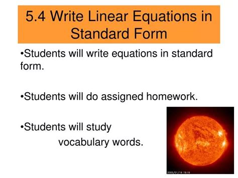 PPT Write Linear Equations In Standard Form PowerPoint Presentation ID