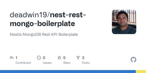 Github Deadwin19nest Rest Mongo Boilerplate Nestjs Mongodb Rest Api Boilerplate