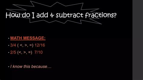 Adding And Subtracting Fractions Ppt