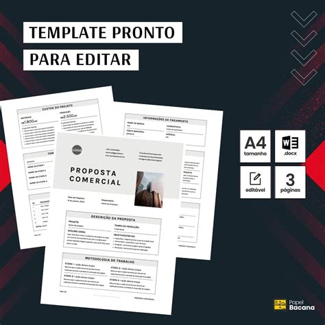 Modelo De Proposta Comercial No Word Papel Bacana Loja De Arquivos