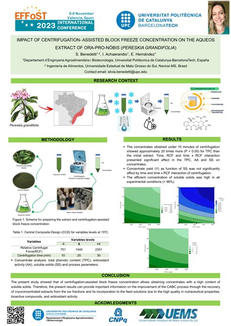 PDF IMPACT OF CENTRIFUGATION ASSISTED BLOCK FREEZE CONCENTRATION ON