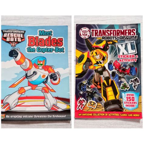 นิทานเด็ก กิจกรรม Meet Blades The Copter Bot Transformers ระบายสี นิทาน Sticker Activity Book