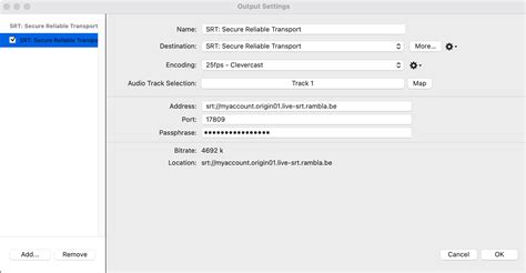 Wirecast Configuration For A Single Language Srt Broadcast Clevercast Docs