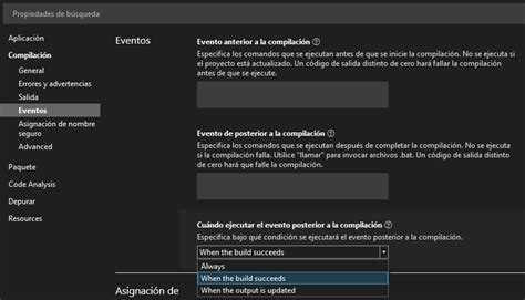 [loc] New Property Pages When To Run The Post Build Event Values Not Translated · Issue 7576