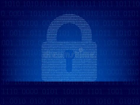 Computer Binary Code On Blue Screen Stock Vector Illustration Of