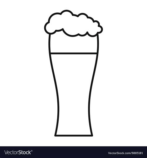 Glass Of Beer Icon Outline Style Royalty Free Vector Image