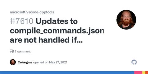 updates to compile commands json are not handled if specified using a