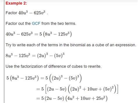 Difference Of Cubes Formula