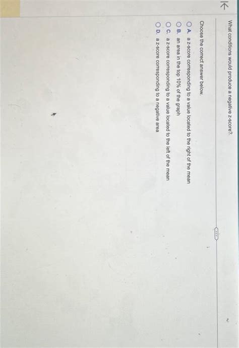 Solved What Conditions Would Produce A Negative Z Score Chegg Com
