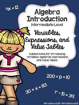 Algebra Introduction Variables Algebraic Expressions And Value Tables