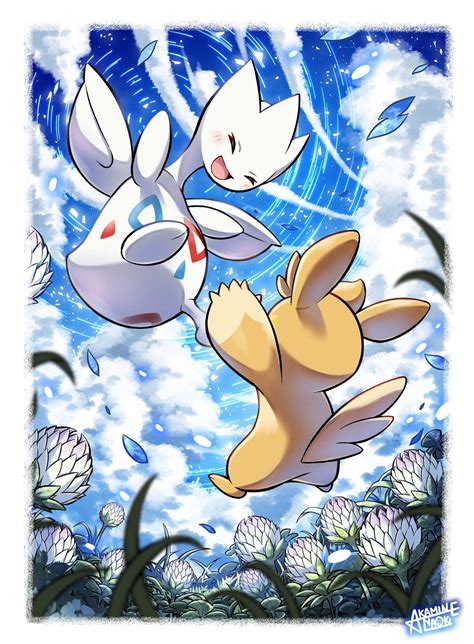 Togetic And Pawmo Pokemon Drawn By Akamine Naoki Danbooru