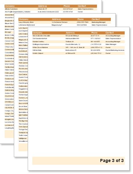 Report Internals Page Bands Page Footer Band