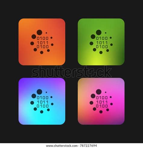Binary Code Loading Symbol Four Color Stock Vector Royalty Free