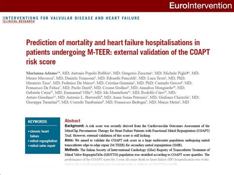 Eurointervention On Linkedin The Coapt Risk Score May Be Useful For