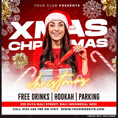 크리스마스 축하 소셜 미디어 포스트 또는 플라이어 디자인 템플릿 무료 Psd 파일