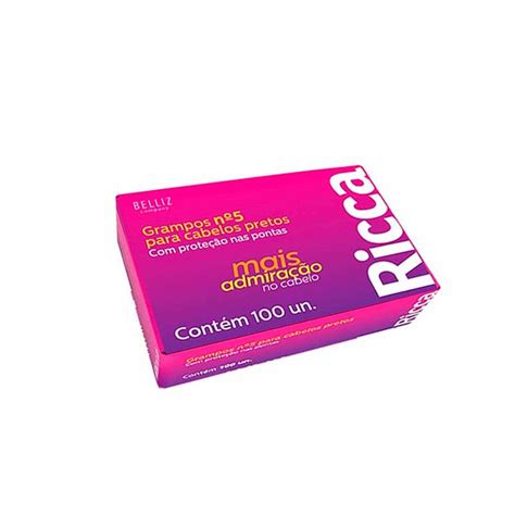 Ricca Grampo Para Cabelo Nº5 Preto 100un