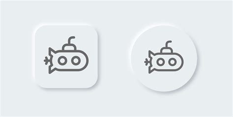 Submarine Line Icon In Neomorphic Design Style Uderwater Ship Signs