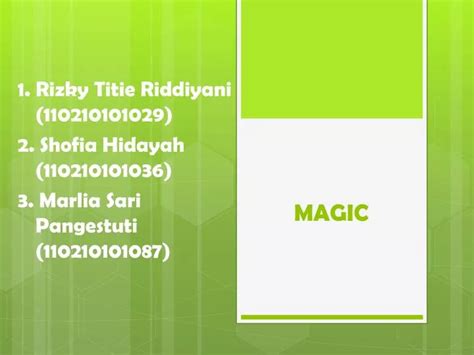 PPT MAGIC PowerPoint Presentation Free Download ID 6248787