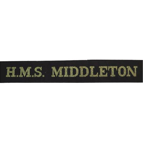 Hms Middleton Hunt Class Minesweeper Naval Cap Badge Or Cap Tally