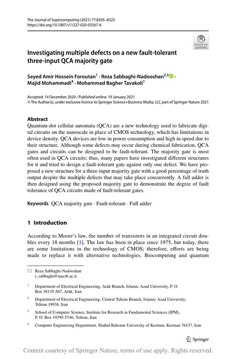 Investigating Multiple Defects On A New Fault Tolerant Three Input Qca