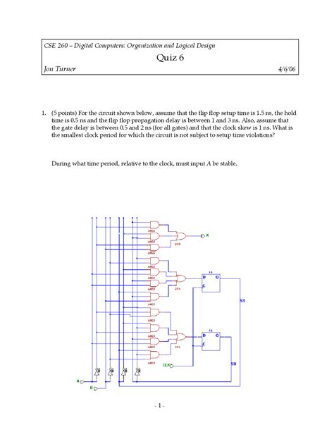 Bit Comparator Organization And Logical Design Quiz Docsity