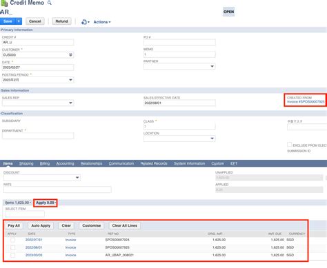 How To Associate A Credit Memo With An Invoice Via Csv Import