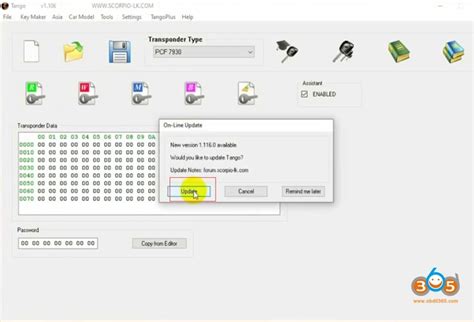 how to install and update original tango key programmer software