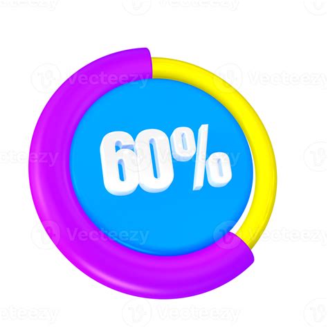 60 Percentage Progress 3d Icon 24341898 Png