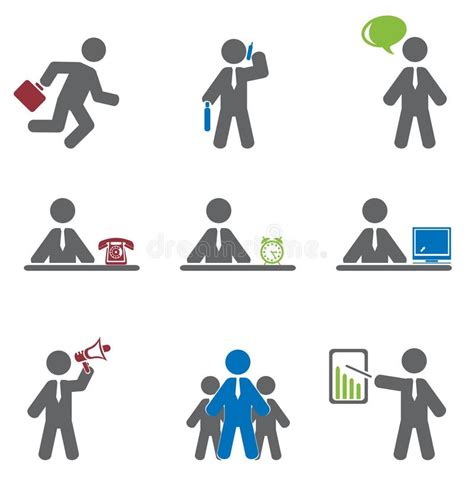 Success In Business Self Development Icons Set Stock Illustration Illustration Of Blue Money