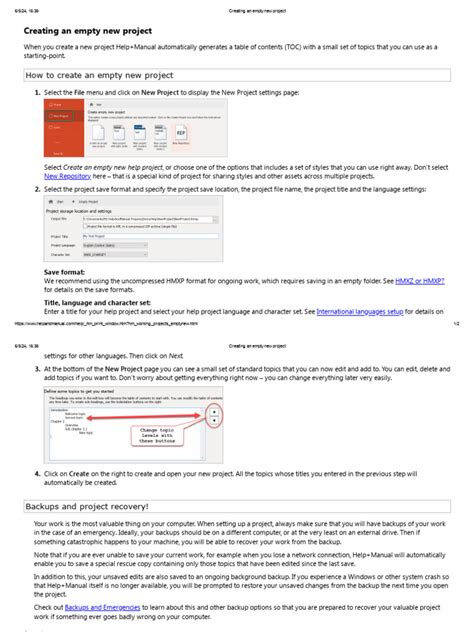 Creating An Empty New Project Pdf Backup Computer File