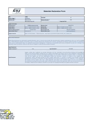 Fillable Online Materials Declaration Form St Com Fax Email Print PdfFiller