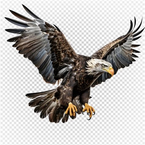 투명 한 배경에 고립 된 독수리 독수리 Png 생성 Ai 프리미엄 Psd 파일
