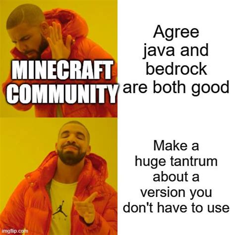 Average Java Vs Bedrock Devate Rminecraftmemes