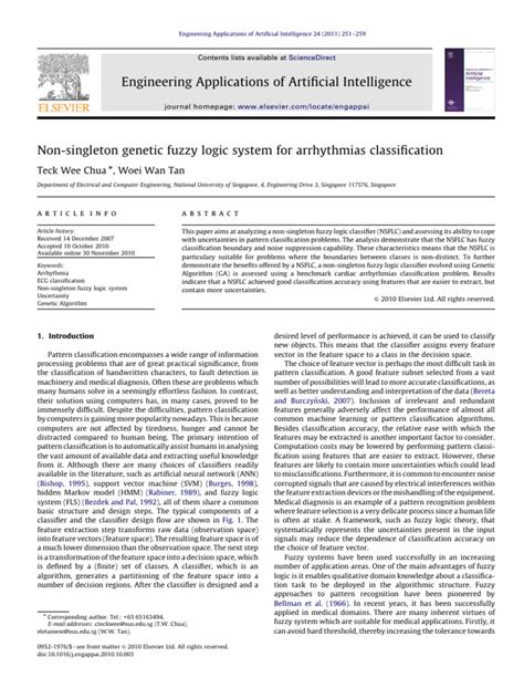 non singleton genetic fuzzy logic system for arrhythmias classification