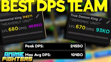 The Best Dps Team In Anime Fighters 100bo Dps Youtube