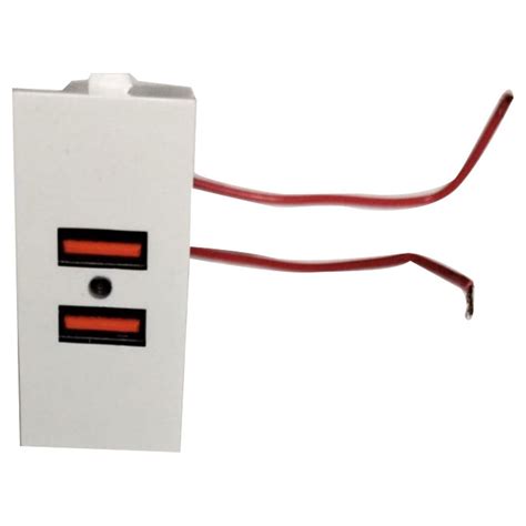 White Amountex Modular Usb Charger Socket For Electric Fittings