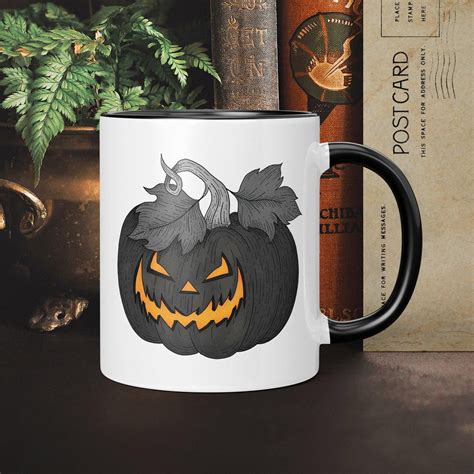Jack O Lantern Ceramic Coffee Mug Halloween Spooky Decor Etsy