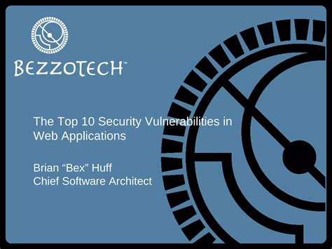 Top 10 Web Security Vulnerabilities Owasp Top 10 Ppt